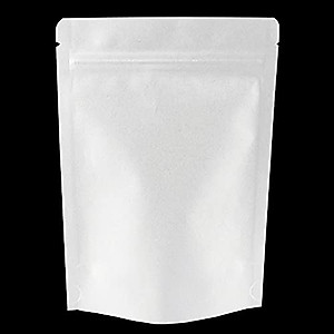 50 Pieces 3.5x5.5 inch White Kraft Paper Zipper Lock Resealable Bags Inner Aluminum Foil Stand up for Zip Bulk Food Storage Lock Airtight 5.1mil Mylar Bag