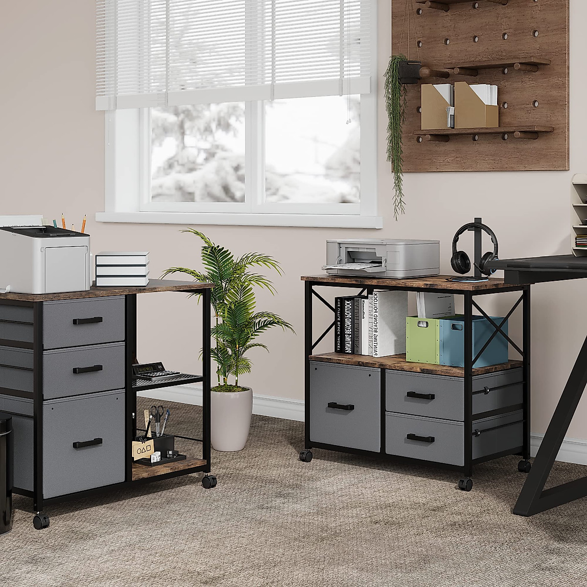 Alkmaar Filing Cabinet with 3 Drawer 3 Drawer, 3 Drawer-2, Rustic Grey