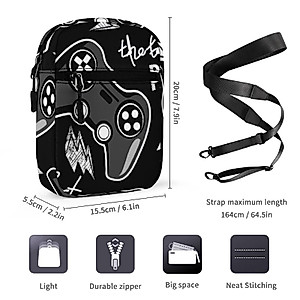 Gamepads Seamless Adjustable Fanny Waist Pack Pouch, Waterproof Crossbody Runners Bag Wallet for Gym Hiking Fitness Women Men 6.1 x 2.2 x 7.9 inch