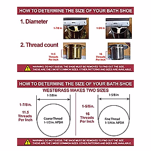 Westbrass 593244-26 White 1-1/2" Tubular Tip Toe Bath Waste Drain Kit, Polished Chrome