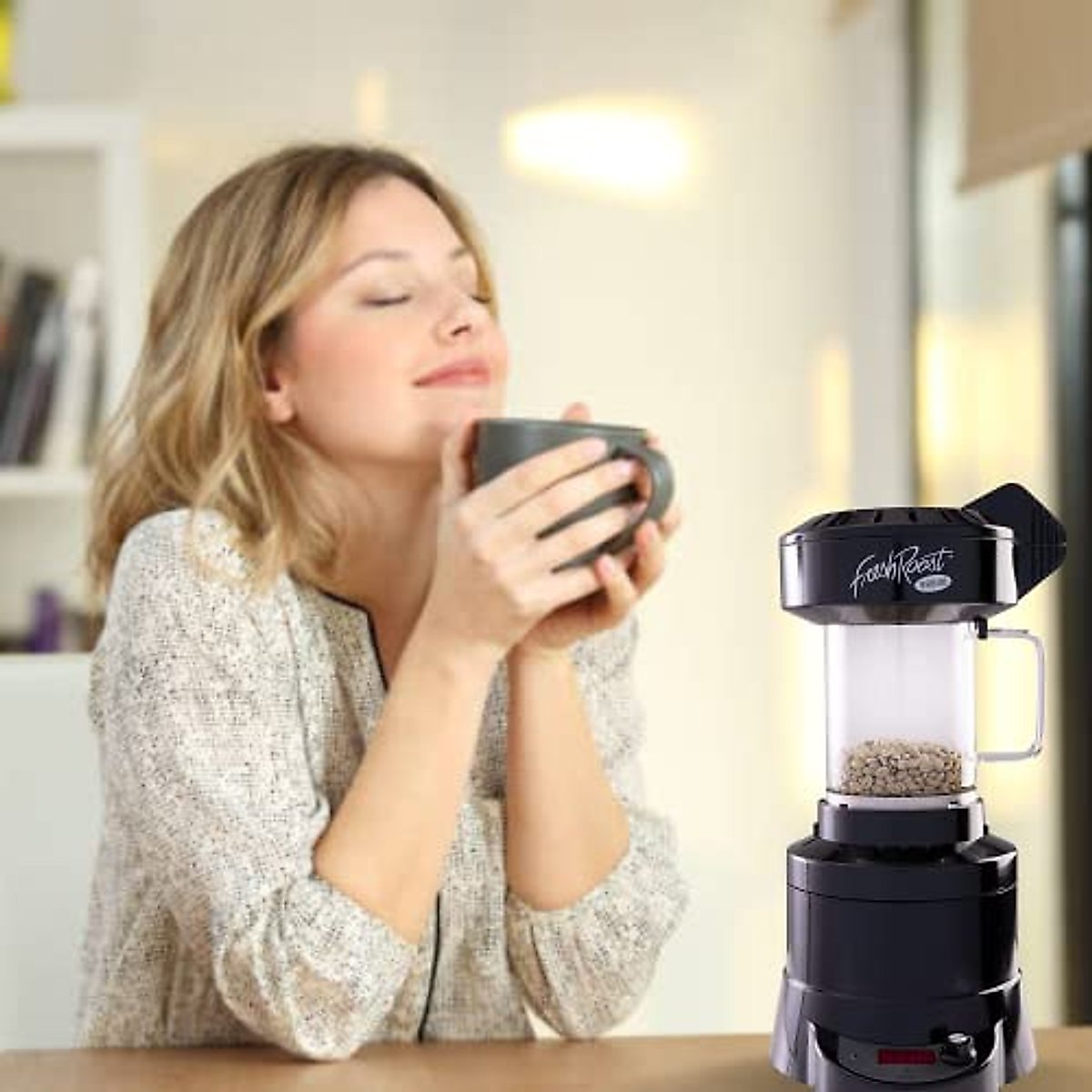 Fresh Roast SR800 Automatic Coffee Bean Roaster - Roast Coffee At Home - Variable Heat Settings - Convection Fan Control - Digital Status Display - Speed Roasting System - The Freshest Roast On Earth