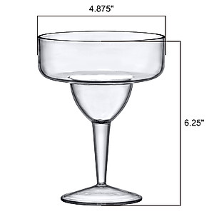 Amazing Abby - Peggy - 18-Ounce Plastic Margarita Glasses (Set of 6), Plastic Cocktail Glasses, Reusable, BPA-Free, Shatter-Proof, Dishwasher-Safe, Perfect for Poolside, Outdoors, Camping, and More
