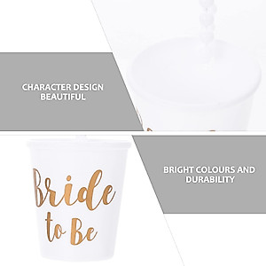 jojofuny Bachelor Party Chain Plastic Wine Cup Necklace Bridal Shot Glasses Party Chain Wine Cup Bachelorette and Bride Shot Glass Necklace Decor Prop ( White )