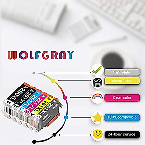 Wolfgray Compatible Ink Cartridge Replacement for Canon PGI-250 CLI-251 PGI-250XL CLI-251XL PIXMA iP8720 PIXMA MG6320 PIXMA MG6620 PIXMA MG7120 PIXMA MG7520 Inkjet Printer (8Large BK+8BK+8C+8M+8Y+8GY)