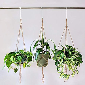 HiGift 8 Pack Vinyl Fence Hooks, 2 x 6 inch Patio Hangers White Powder Coated Steel Fence Hangers for Hanging Plants, Planters, Bird Feeders, Lights, Pool Tools