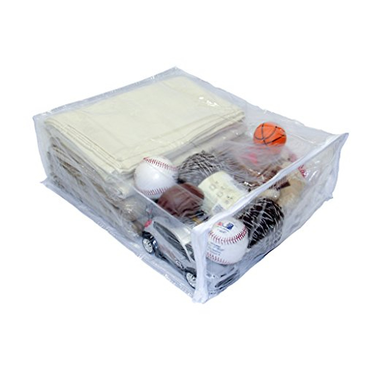 Oreh Homewares Heavy Duty Vinyl Zippered Closet Storage Bags (Clear) for Sweaters, Blankets, Comforters, Bedding Sets and Much More! (15" x 18" x 6") 7 Gallon 2-Pack