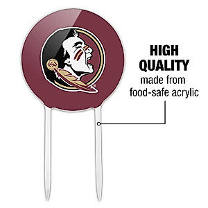 Acrylic Florida State University Logo Cake Topper Party Decoration for Wedding Anniversary Birthday Graduation