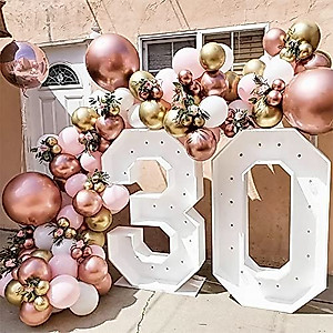 RUBFAC 129pcs Rose Gold Balloons Latex Balloons Different Sizes 18 12 10 5 Inches Party Balloon Kit for Birthday Party Graduation Baby Shower Wedding Holiday Balloon Decoration
