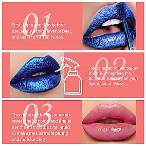 QIUFSSE Peel Off Lip Stain Lip Tint Matte Liquid Lipstick Nude Lip Gloss Long Lasting Waterproof Lip Tint Stain Non-stick Cup Peel Off Lipstick Lip Makeup for Women Girls - 01