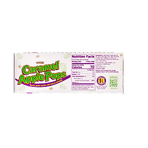 Tootsy-Roll Caramel Apple Pops - Caramel Covered Green Apple Candy Lollipops - Gluten Free Candy with Display Box Package with Couger Card Bundle - 48 Count