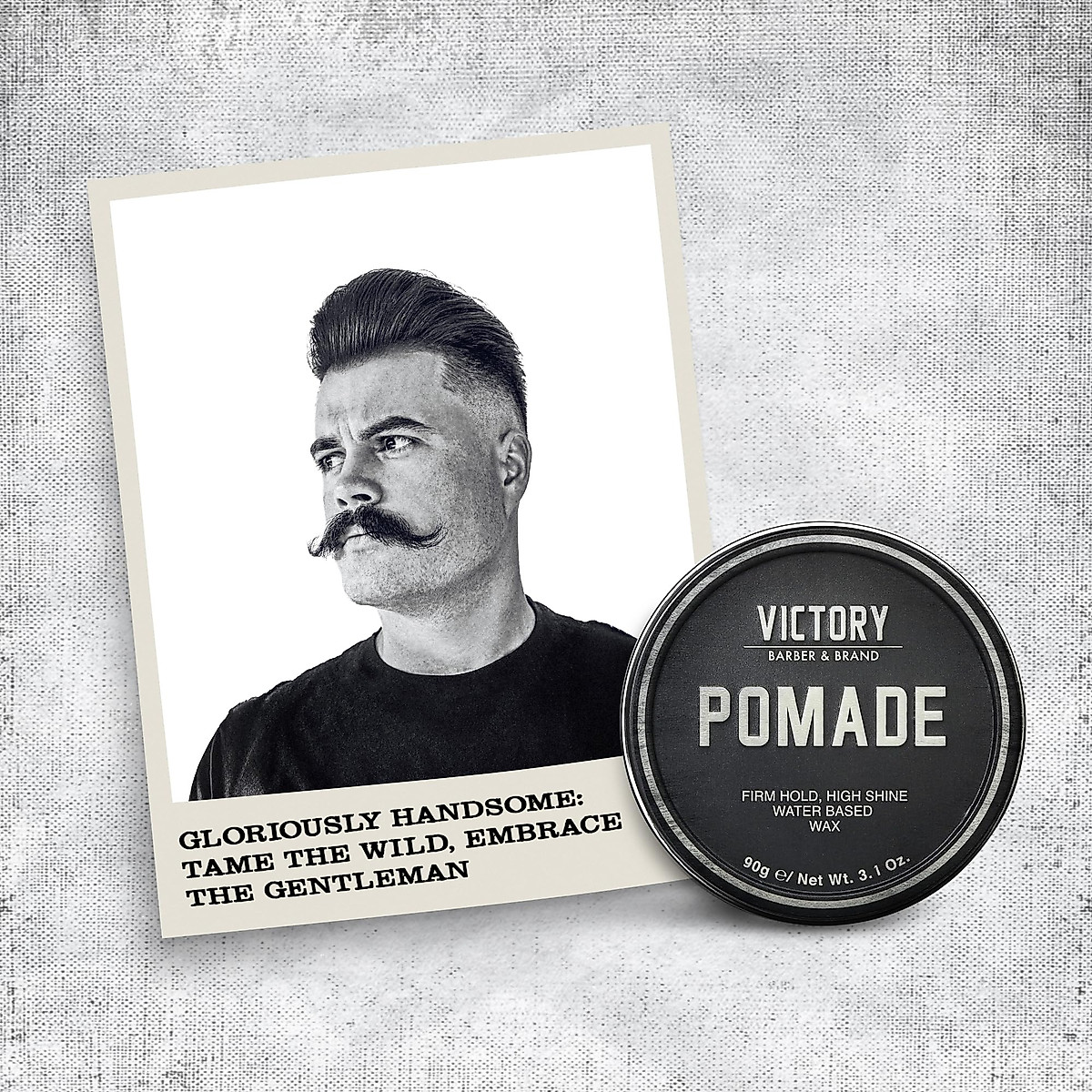 Victory Barber & Brand Pomade for Men, 3.1 Ounce, Water Based Pomade for Men, High Shine Hair Wax for Men, Strong Hold Pomade, Made in USA