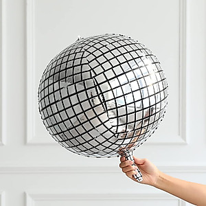 Blue and Black Balloon Garland Arch Kit 136PCS Blue and Black Silver Balloon with Silver Star Disco Ball Balloon for 80s Retro Birthday Graduation Disco Party Decorations