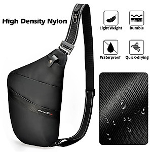 Alphantino 2023 Personal Flex Bag - Compact Sling Crossbody Slim Anti-Theft Bag, Side Crossbody High Density Nylon Chest Shoulder Daypack with Carabiner Key Clip, Lightweight Easy Carry for Travel