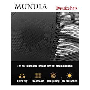 MUNULA Oversize Quick Dry Mesh Trucker Hat Big Head Hats for Men XXL Baseball Cap Breathable Dad Hat Adjustable 23.6"-26.8" (Khaki)