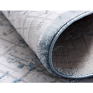 Unique Loom Aberdeen Collection Area Rug - Stanhope (4' 1" x 6' 1" Rectangle, Blue/ Gray)