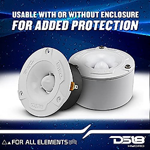 DS18 NXL-T1 Marine 1” VC Waterproof Aluminum Bullet Tweeter 240W Max, 4 Ohms, Built in Crossover - Great for Boats, Motorsports, Motorcycle ATV UTV (2 Water Resistant Speakers)