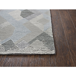 Rizzy Home | ID927A | Idyllic Collection | Wool Area Rug | 8' x 10' | Natural /Gray/Rust/Blue Geometric
