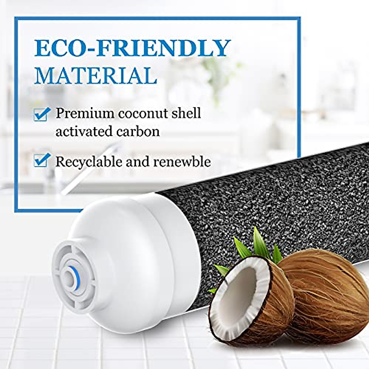 Vegebe Inline Water Filter for Ice Maker, Refrigerator, Under-Sink Reverse Osmosis Water System, Post Activated Carbon Water Filter Replacement Cartridge with 1/4-Inch Quick-Connect (Pack of 2)