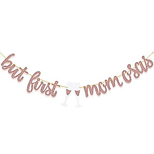 MORDUN MOMosa Bar Sign Banner Tags - Rose Gold Decorations for Baby Shower Mom Birthday Mother’s Day Decor New Mum Brunch Dia de las Madres