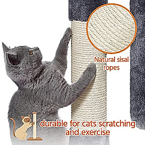 Yaheetech 33.5in Cat Tree Tower for Indoor Cats w/2 Cozy Plush Condos, Oversized Perch & Sisal Scratching Posts, Stable Cat Stand House for Large Cats & Pets