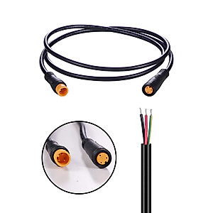 baluoqi Extension Cable 2Pin/3Pin/4Pin/5Pin/6Pin/8Pin/9Pin Waterproof Plug Works for Electric Bicycle Light/Throttle/Ebrake/Display Ebike Parts Extend Cable (3pin 80cm)