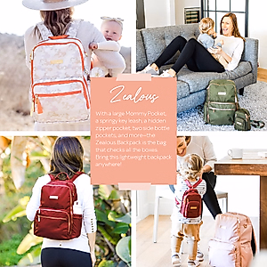 JuJuBe Zealous Diaper Bag Backpack and Fashionable Travel Bag with 9 Pockets