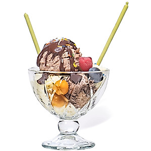 Red Co. Classic Footed Dessert Cups, Premium Crystal Clear Glass Ice Cream Bowls - Perfect for Parfait Fruit Salad or Pudding, Set of 6, 9 OZ