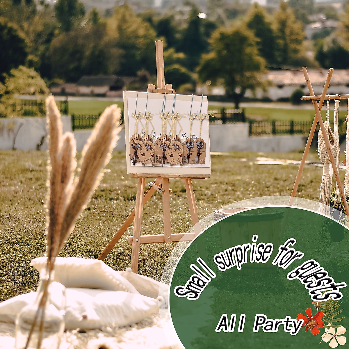 Aokbean 100pcs Wedding Party Gifts Favors for Guests Mixed Skeleton Key Bottle Opener with Thank You Cards and Hemp Rope for Birthday Housewarming Bridal Showers (Copper)