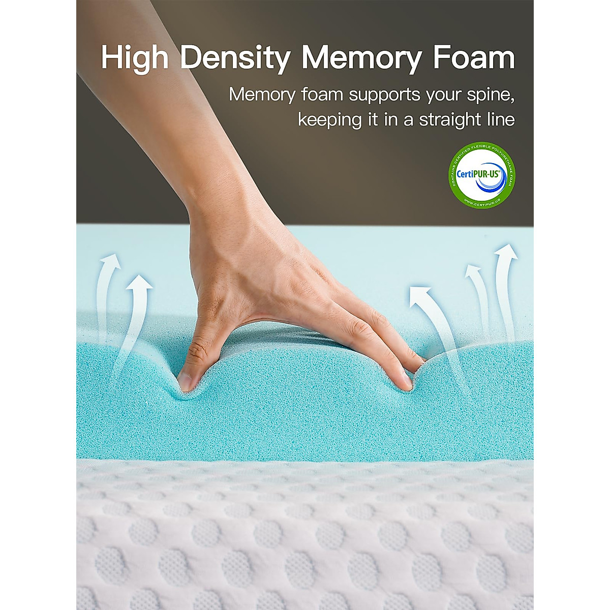 RISAR Two-piece Set：Queen size 3inch memory foam mattress topper & Queen Size Waterproof Mattress Protector.