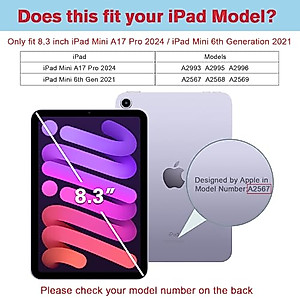 ProCase Cover for iPad Mini (A17 Pro) 2024 / iPad Mini 6 Case 2021 Mini 6th Generation Case with Pencil Holder, Slim Smart Folio Stand Cover Shockproof Protective Cases for iPad Mini 8.3 Inch -Black