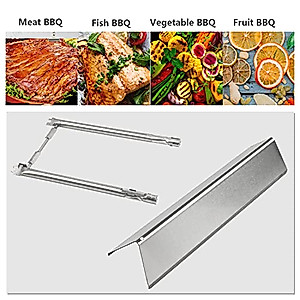 Derurizy Grill Replacement Part for Weber Spirit I & II 200 Series, Weber Spirit E-210, S-210, Spirit E-220, S-220, 7635 Flavorizer Bars and 69785 Grill Burner, Stainless Steel Rpair Kit Set