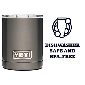 YETI Rambler 10 oz Lowball, Vacuum Insulated, Stainless Steel with Standard Lid, Graphite
