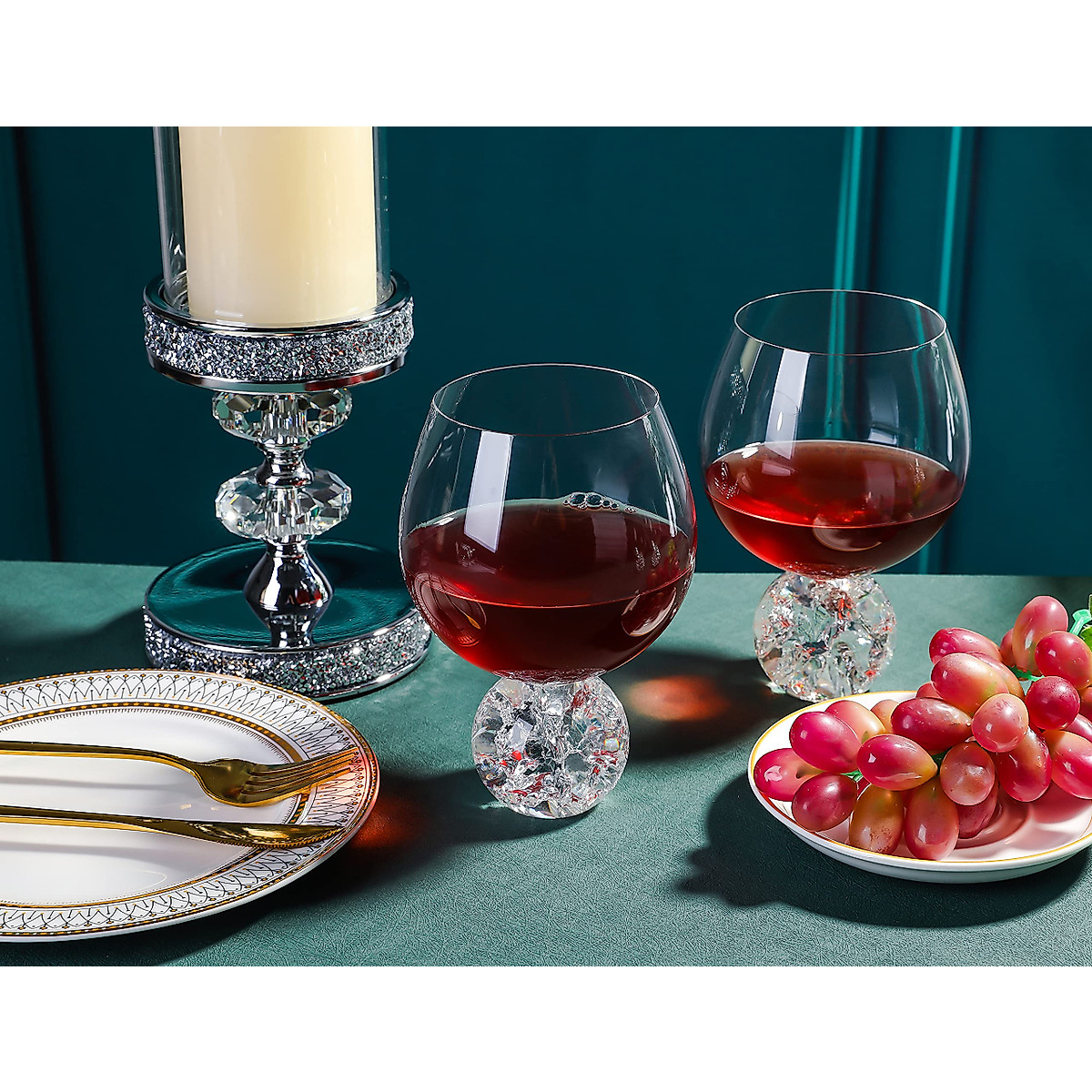 YLNNLC 20oz Wine Glasses, Red Wine Glasses Set of 4, Crystal Wine Glasses with Ball Base. Gift for Wine Tasting, Anniversary, Birthday. Wine Glasses for Unique Wine Glasses Gifts, Large Wine Glasses