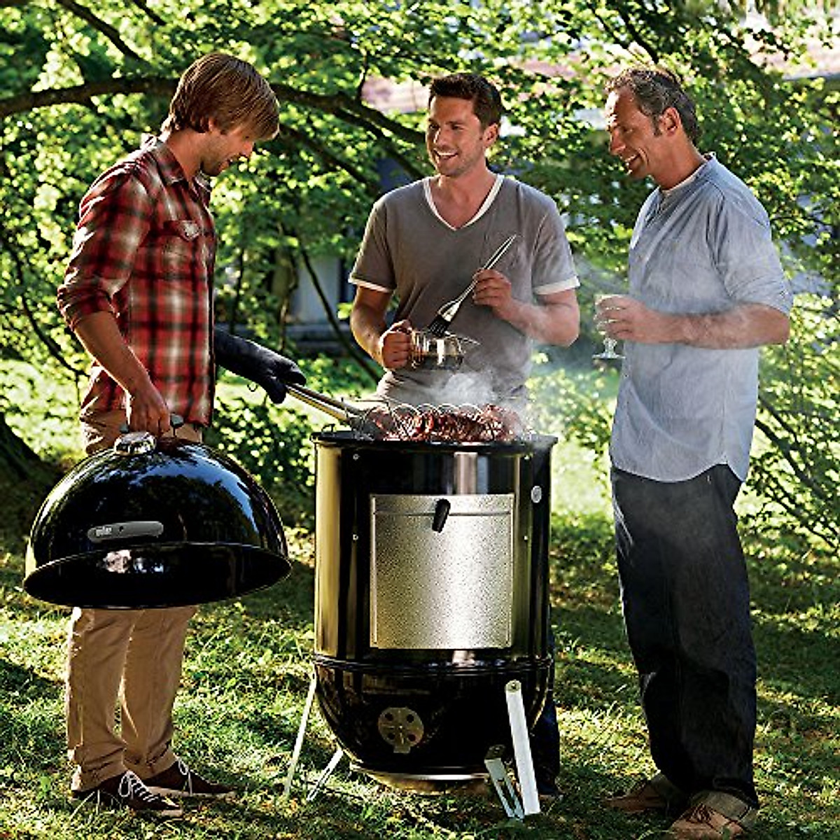 Weber 22-inch Smokey Mountain Cooker, Charcoal Smoker,Black