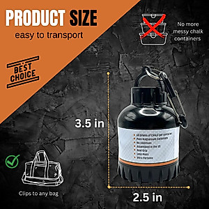 Sports Chalk (On-The-Go) by Arlu Fitness Tech - Gym Chalk, Rock Climbing Chalk, Gymnastics Chalk. Portable, Easy to use and Easy to Refill Container. Less Mess, Premium Grade Chalk with no fillers