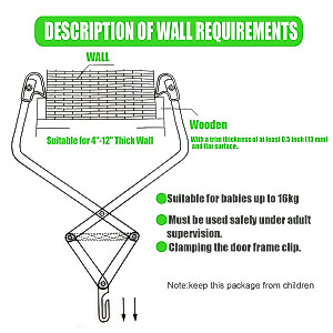 Baby Door Jumpers and Bouncers Exerciser Set with Door Clamp Adjustable Strap for Toddler Infant 6-24 Months…