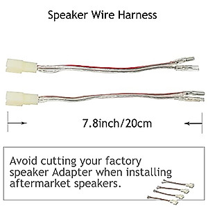 RED WOLF Car Door Speaker Wiring Harness Connector Plug w/Speaker Adapter Spacer Rings 6.5 Inch Nissan 2004-2019 Model 2 Pair