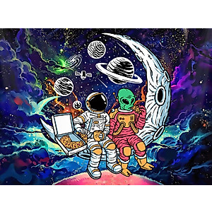 GemZono DIY Diamond Art for Adults Kids, Space Diamond Painting Kit, 5D DIY Astronaut and Alien Diamond Painting Picture Craft for Home Wall Decor (16X12 inch/ 40X30cm)