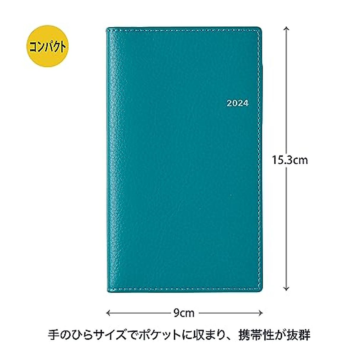 Noritsu NOLTY Notebook, 2024, Weekly Pocket Casual, 1, Surf Green, 1504 (Begins December 2023)