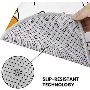 Bathroom Rugs White Polka Dot Black Half Round Door Mat Half Circle Area Rug Doormat Home Decor Rug Front Welcome Entrance Way Mat for Indoor Outdoor Kitchen Bedroom 16x24 Inch