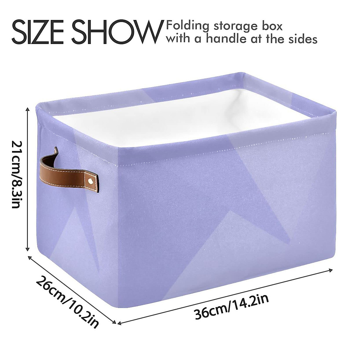 Kigai Light Periwinkle Foldable Storage Basket for Shelves, Collapsible Sturdy Storage Bin with Handles, Canvas Storage Cube for Organizing Closet