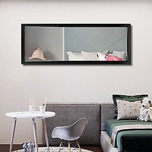 NeuType 43"x16" Full Length Mirror Body Mirror Full Length Wall Mirror Hanging Mirror Floor Mirror Bathroom Mirror Black Mirror Large Mirror Wall-Mounted Mirrors Polystyrene Frame(No Stand)