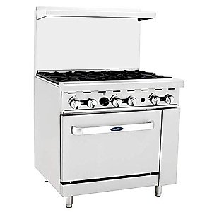 CookRite ATO-6B Commercial Manual Liquid Propane Range 6 Burner Hot Plate With Standard Oven 36" - 165000 BTU