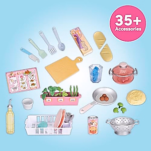 Disney Princess Style Collection Fresh Prep Gourmet Kitchen, Interactive Pretend Play Kitchen for Girls & Kids with Realistic Steam, Complete Meal Kit & 35+ Accessories