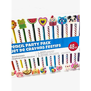 Creatology 48 Piece Pencil Party Pack! Includes 12 Colored Pencils, 12 No 2 Pencils, And 24 Fun Shaped Erasers! Perfect Back To School Item! Makes A Great Gift For An Artist!