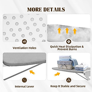 Wall-Mounted Ironing Board, Foldable Ironing Station, Sturdy Folding Board Compact Ironing Board Space Save for Home, Apartment, Small Space