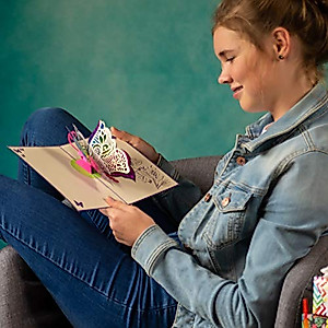 Butterfly Pop Up Birthday Card by DEVINE Popup Cards | Happy Wedding Anniversary Card for Husband Wife Boyfriend Girlfriend | Romantic Valentines 3D Cards for Her Him Mothers Day Gifts Mom Love Kids