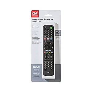 One For All TV Replacement Remote Compatible with Sony TVs Only (LCD, LED, OLED, Plasma) - Ideal Replacement Remote Control with Same Functions as The Original Remote, Black, Model URC4812