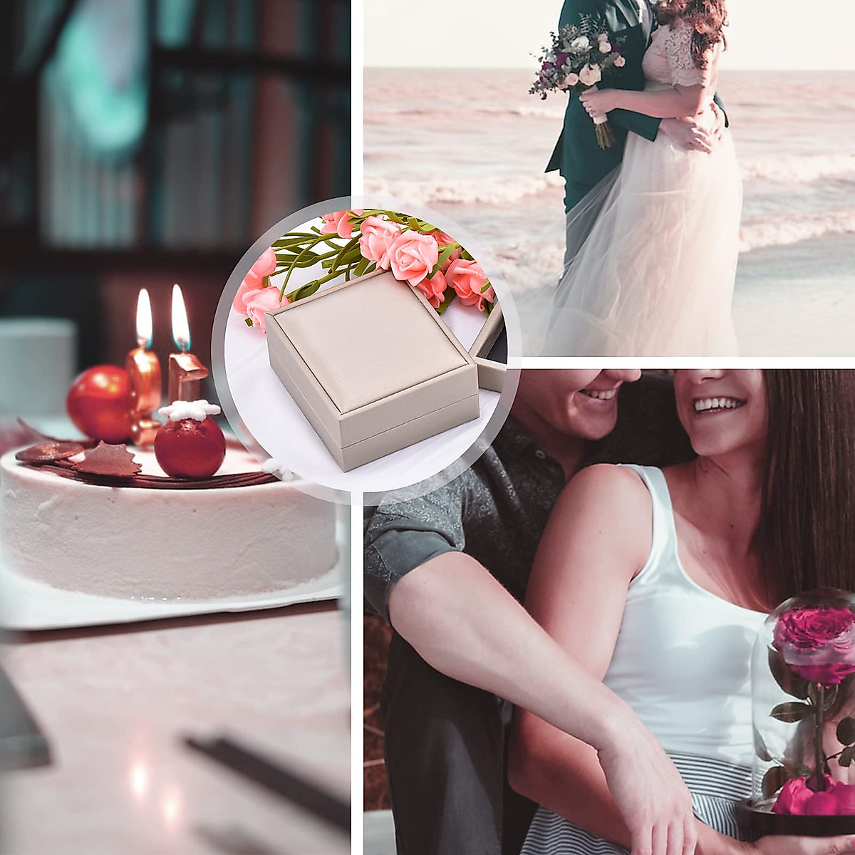 CCmfgjew 18K Handmade Pendant Necklace for Women, Gold Plated Geometry Dainty Solitaire Fashion Pendant Necklaces for Birthday Anniversary Jewelry Gift for Women Wife (Pink)