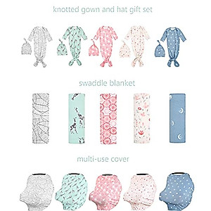 aden + anais Comfort Knit 6-in-1 Super Soft Cotton with Spandex Multi-Use Cover for Car Seat, Nursing, Cart, Baby Swing, High Chair, Infinity Scarf, Blue Moon